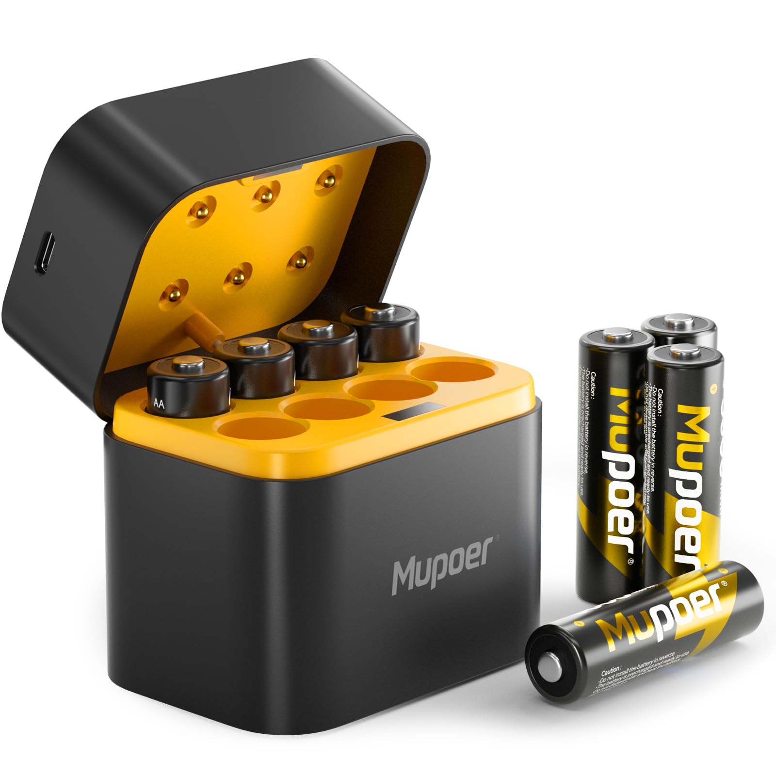 Amazon.com: Rechargeable AA Lithium Batteries with Charger, 8 Count ...