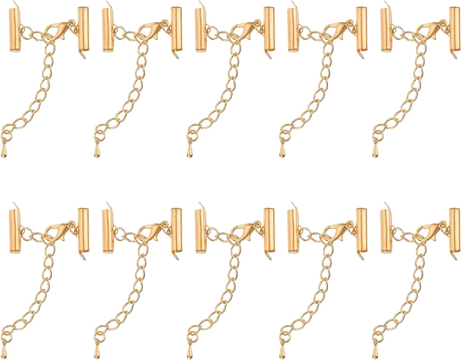 Amazon.com: uxcell 20Sets Slide on End Clasps with Lobster Claw Clasps ...
