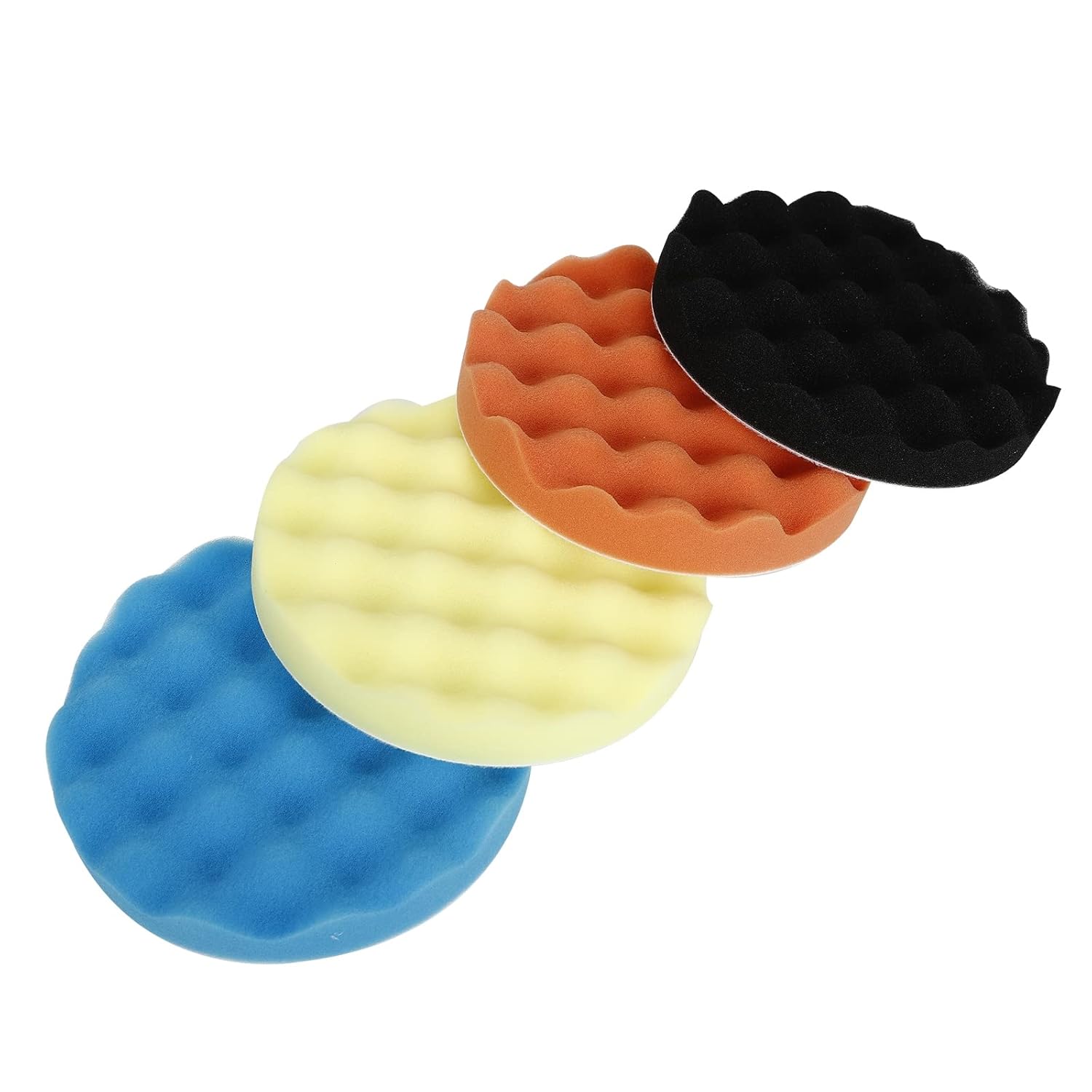 Amazon.com: Wangtney 4 Pieces 7 inch Car Polisher Soft Wave Foam Waffle ...