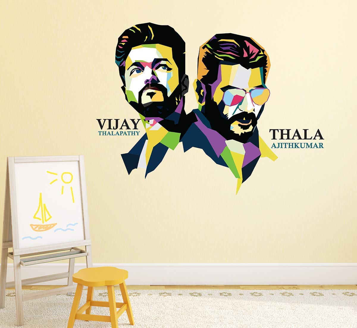 Buy CCM Thala and thalapathy Wall Sticker 60x90cm by Customt Online at ...