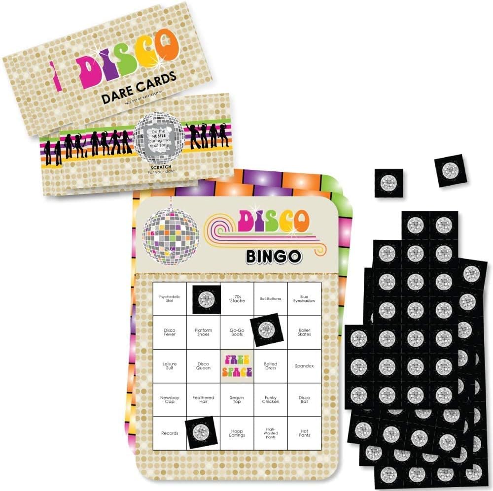 Amazon.com: Big Dot of Happiness 70’s Disco Party Game Set - 1970s ...