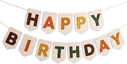 Happy Birthday Banner Garland | Non-Toxic Safe Material for Kids ...