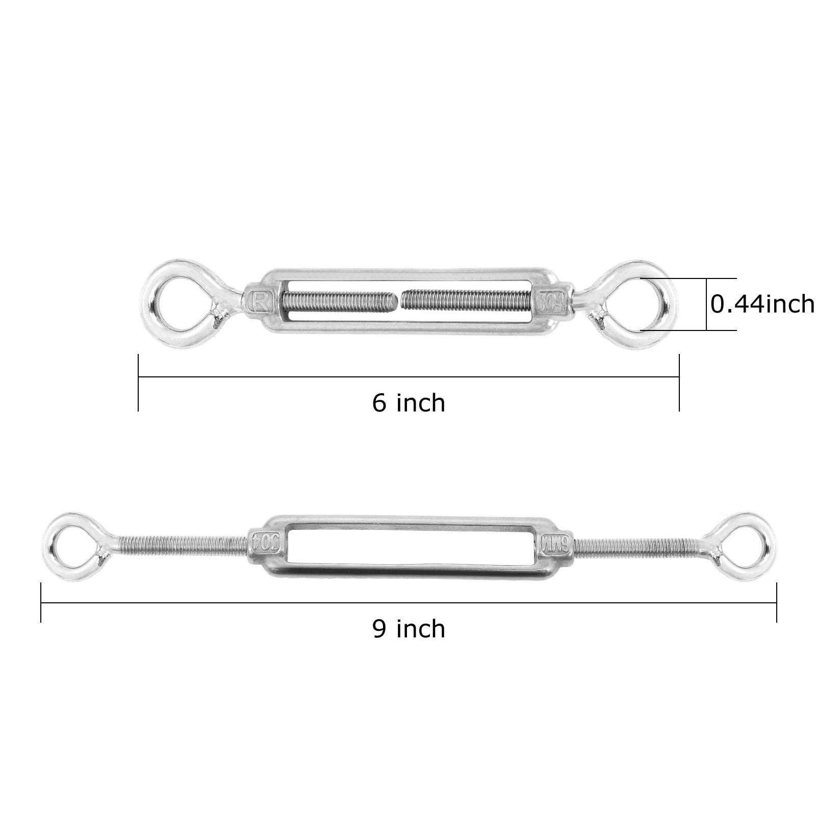 Snapklik.com : LISHINE 10 Pack M6 Eye And Eye Turnbuckle For Cable Wire ...