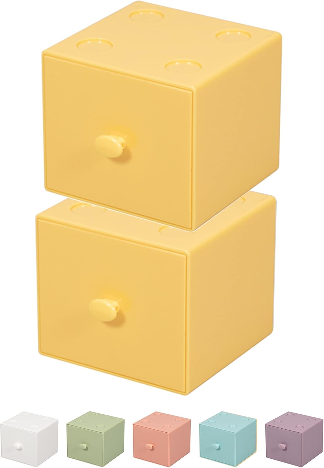 Amazon.com: PTSGCAI 2Pack Small Desk Organizer, Cute Stackable Drawers ...