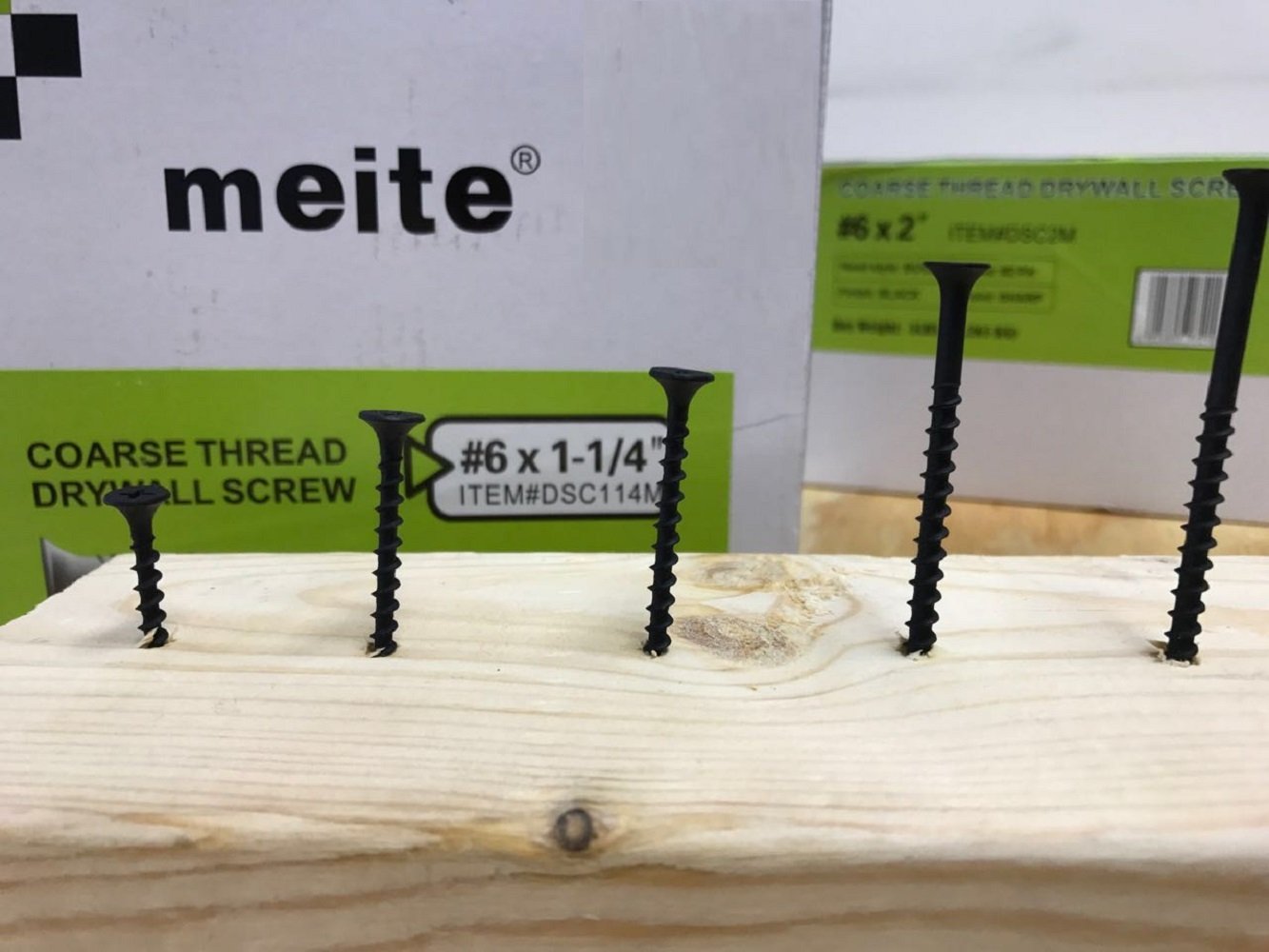 2.5 Inch Wood Screws Meite #6 Fine Thread Drywall Screw By 1-5/8-Inch ...