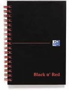Amazon.com : Oxford Black n' Red A6 Glossy Hardback Wirebound Notebook ...