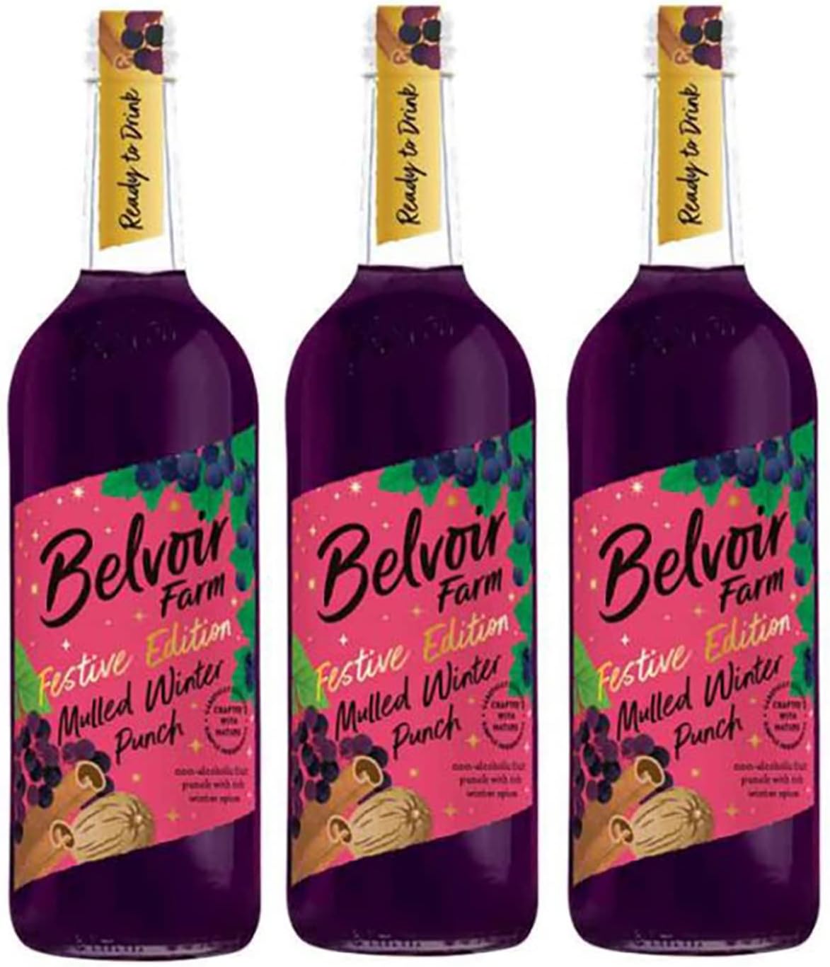 Belvoir Mulled Winter Punch (750ml) Glass Bottle - Pack of 3 : Amazon ...