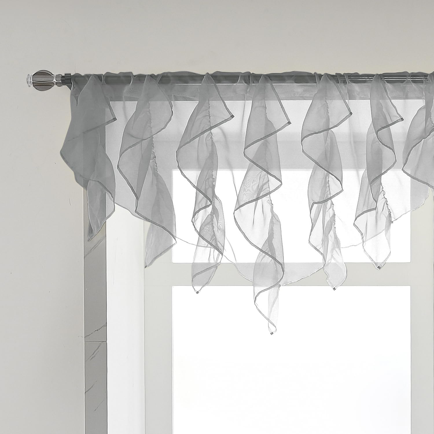 Amazon.com: NAPEARL Beaded Kitchen Window Valance Curtains-Waterfall ...