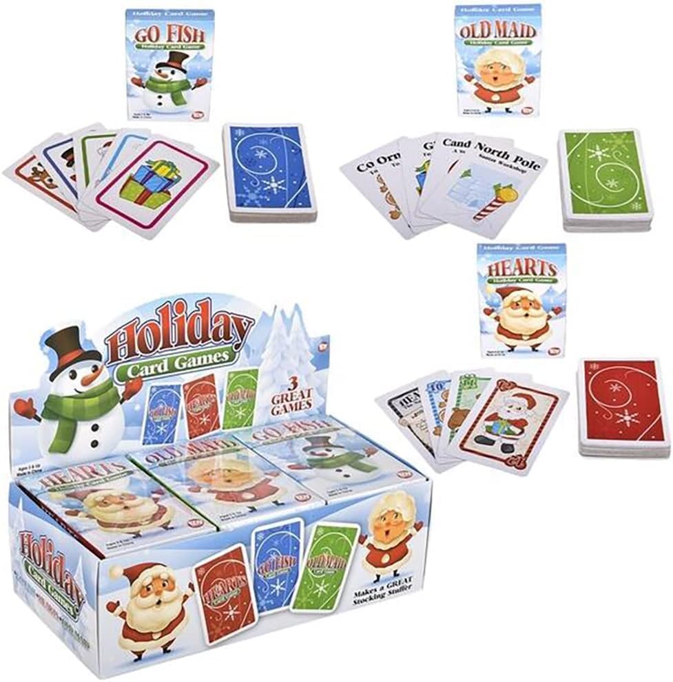 Amazon.com: Chochkees 3 Decks Christmas Playing Card Games, Holiday ...
