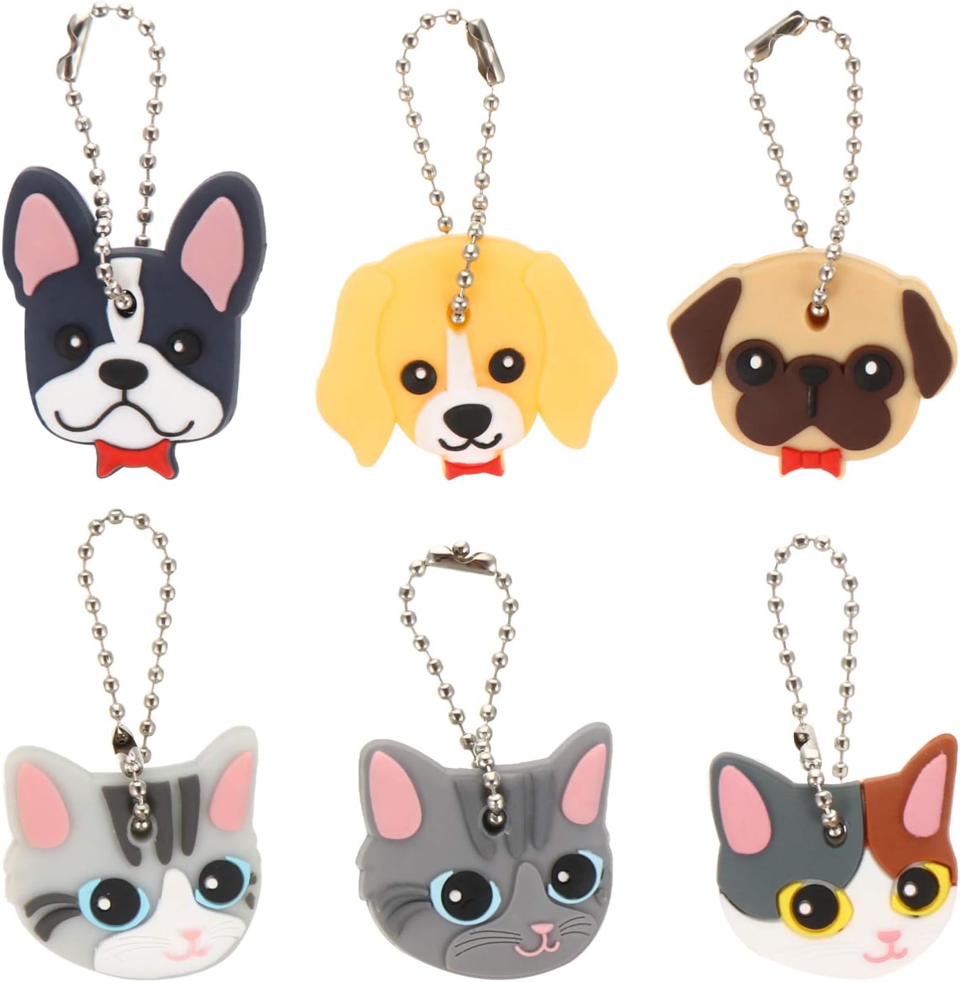 Amazon.com: Amosfun 6pcs Silicone Key Caps Covers Tags Cartoon Dog Key ...