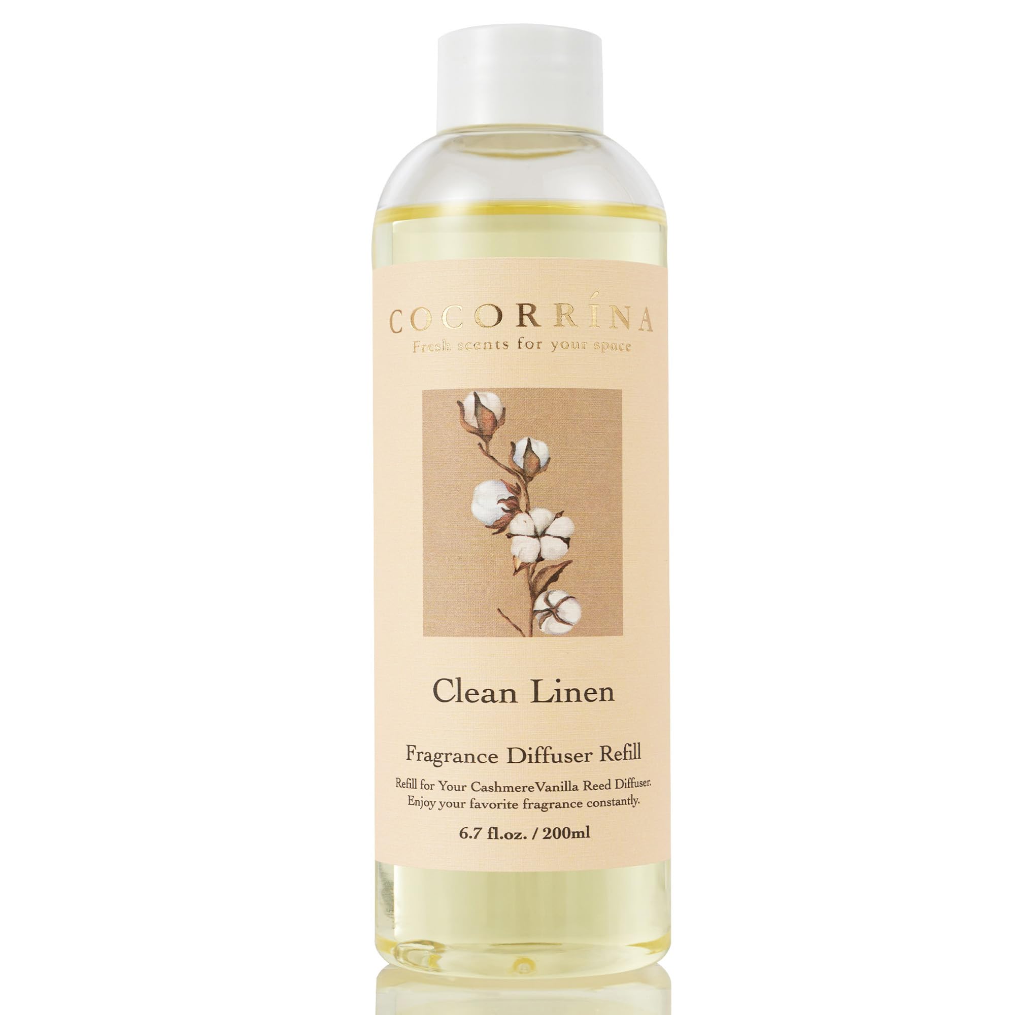 Cocorrína Reed Diffuser Refill - Clean Linen 200ml Scented Oil for Reed ...