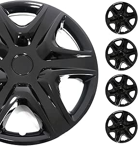 Amazon.com: OMAC - ABS Black Hub Caps 16 Inch Set of 4, Tapas para ...