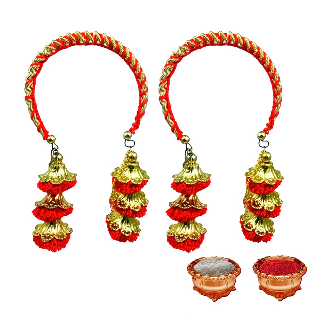 Buy Evisha Pom Pom Bhabhi Rakhi Chuda Bhabhi Hanging Rakhi Lumba Pair ...