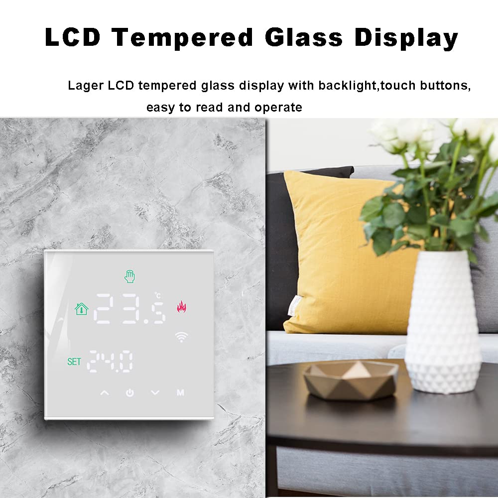 Snapklik.com : MincoHome Smart Thermostat Touch Screen WiFi Enabled Programmable Temperature ...