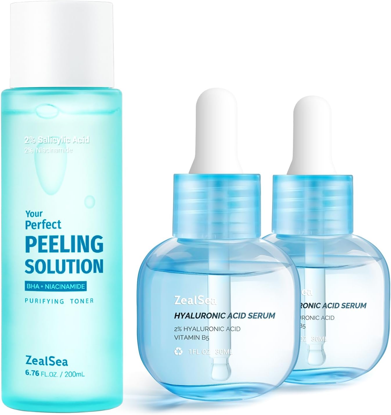 Amazon.com: ZealSea Salicylic Acid Toner and Hyaluronic Acid Serum ...