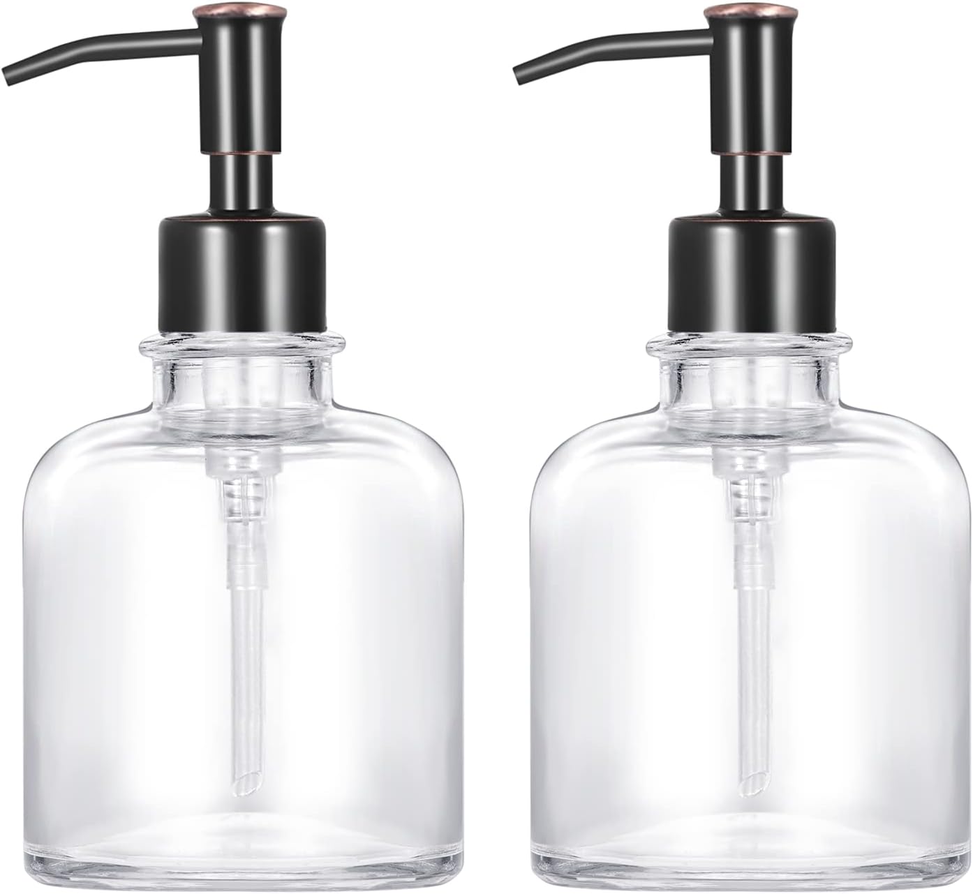 Amazon.com: 2 Pcs Thick Clear Glass Hand Soap Dispenser Bathroom with ...