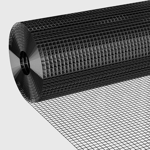 Black Hardware Cloth 1/2 inch 48 x 100 ft 19 Gange PVC Coated Wire Mesh ...