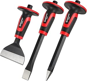 MAXPOWER 3 PCS Masonry Chisel Set, 11 inch Point & Flat Chisels, 8 inch ...