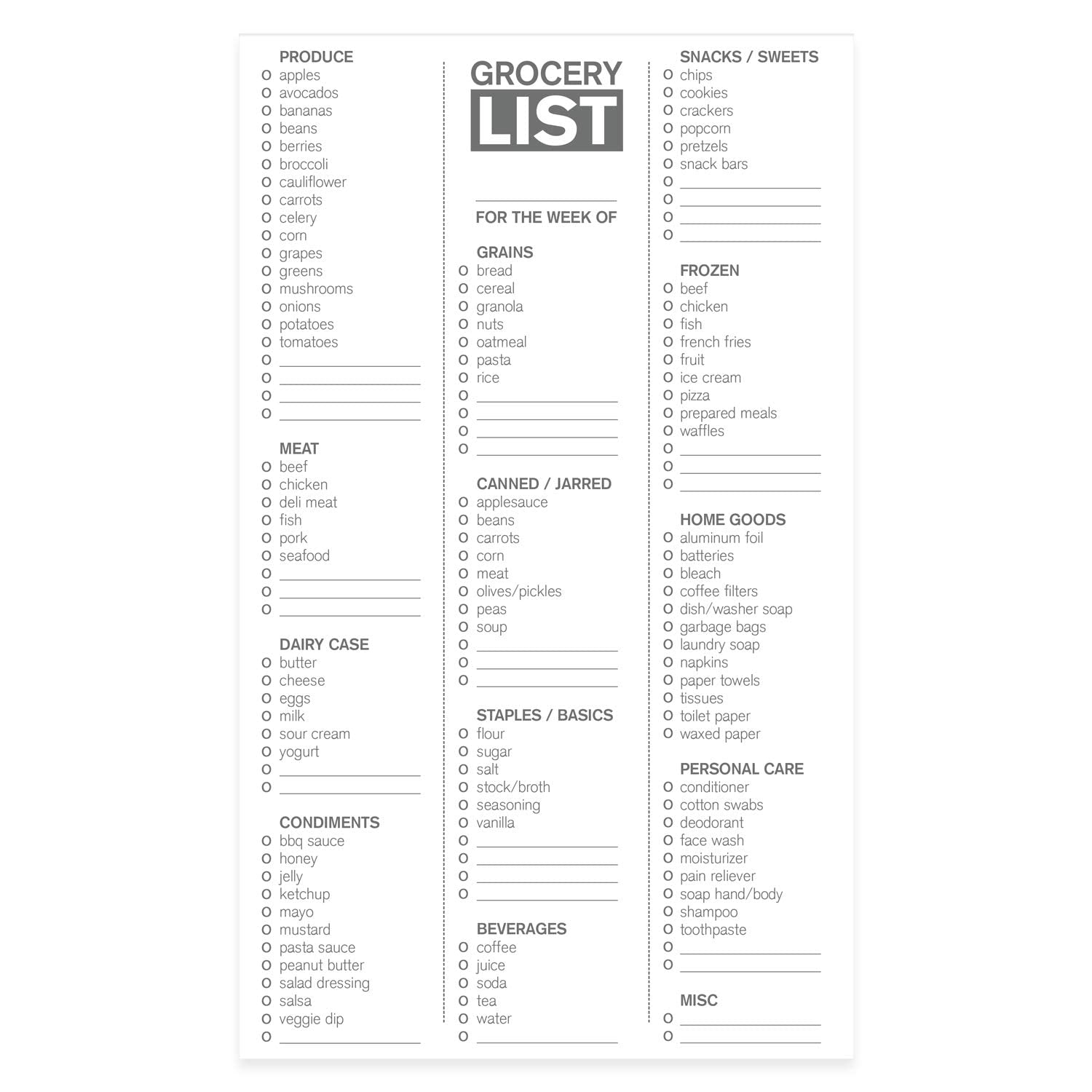 Amazon.com : Grocery List Sticky Notepad / 6" x 10" Sticky Note Grocery ...