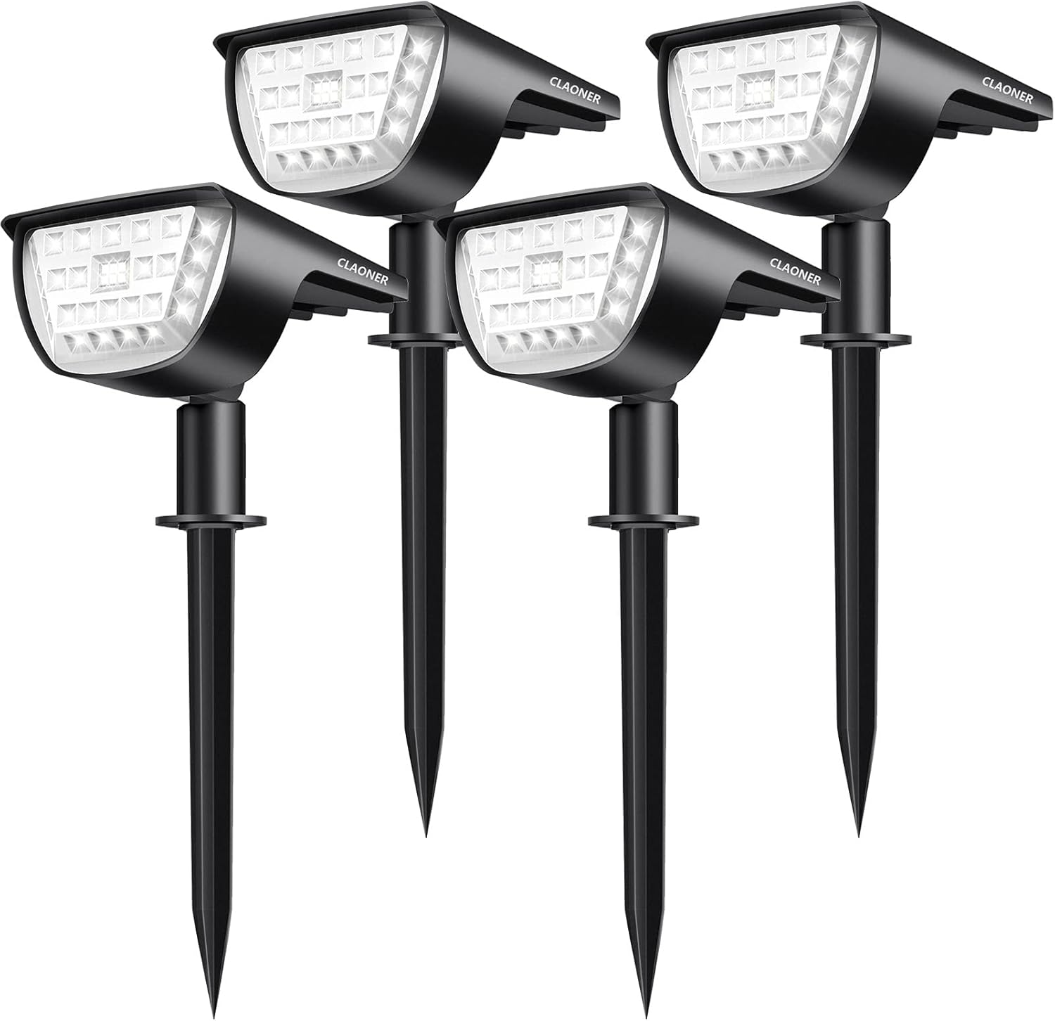 Claoner 32 LED Solar Landscape Spotlights, Wireless Waterproof Solar ...