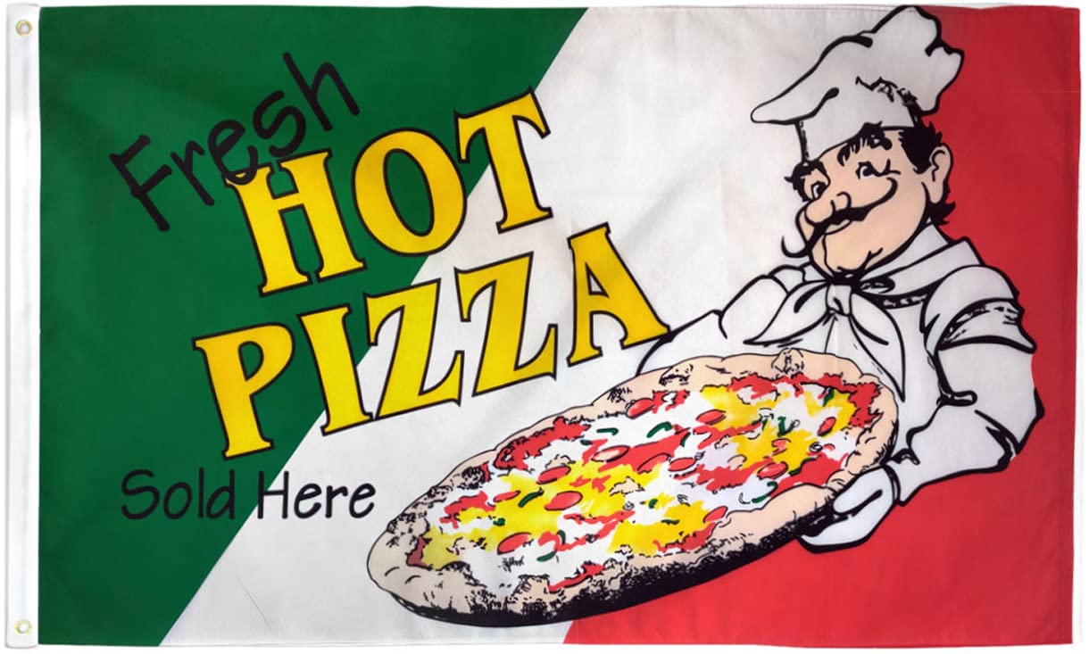 Amazon.com: Fresh Hot Pizza Flag 3x5ft Poly - Perfect for businesses ...