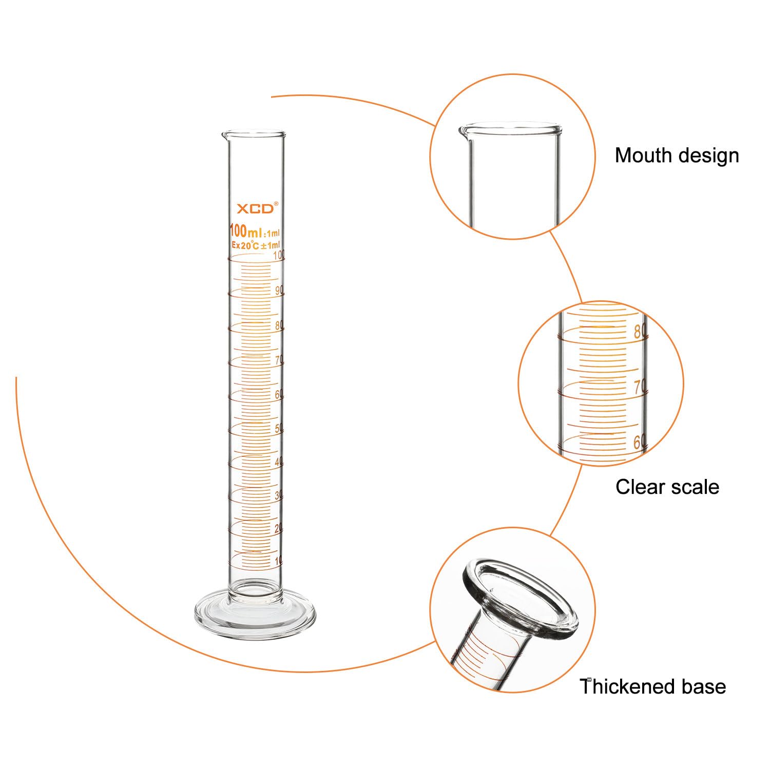 Lab Measuring Cylinder XCD Borosilicate Glass Measuring Cylinders 2 ...