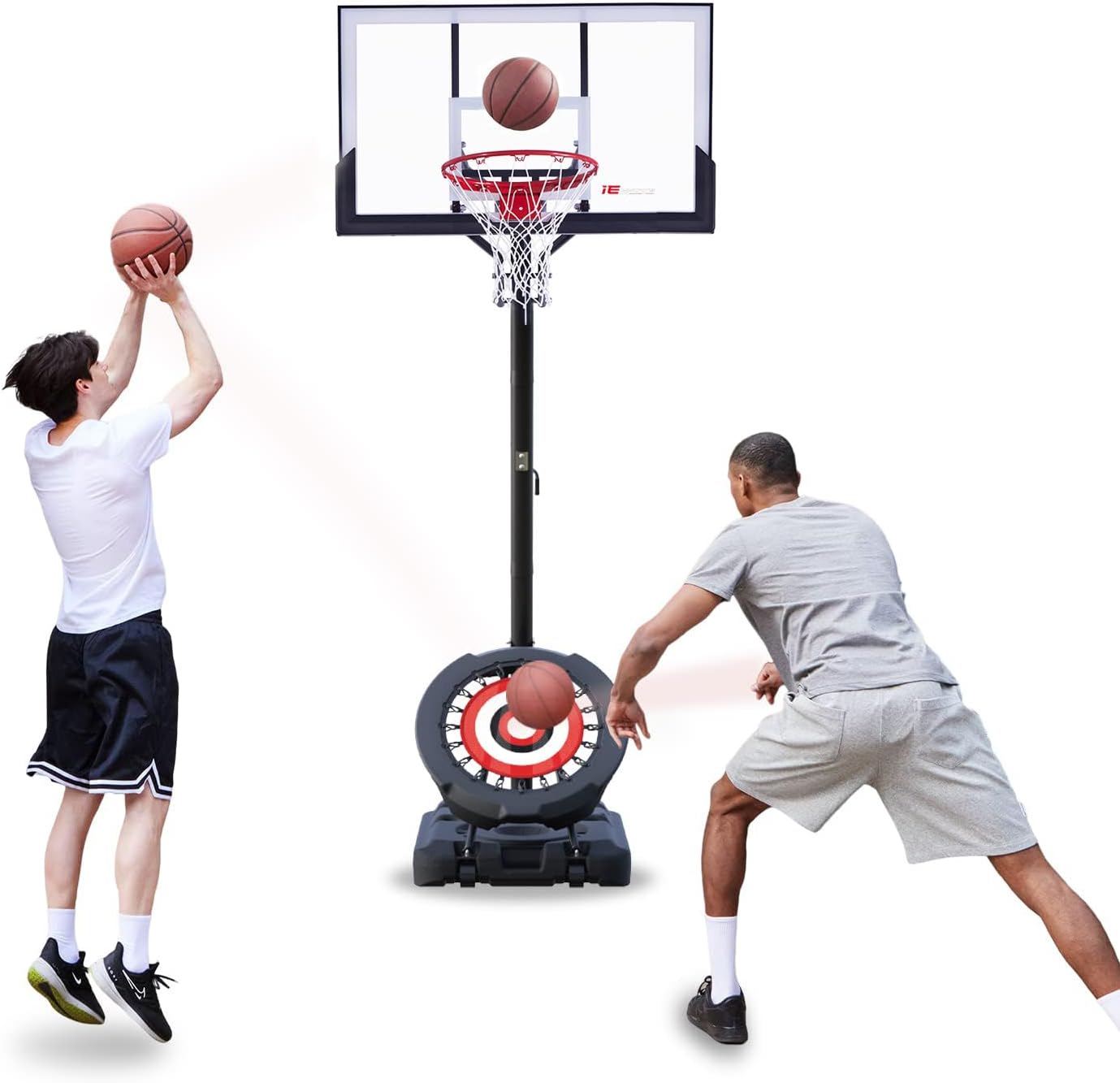 Amazon.com : IE SPORTS Portable Basketball Hoop Goal System Height ...
