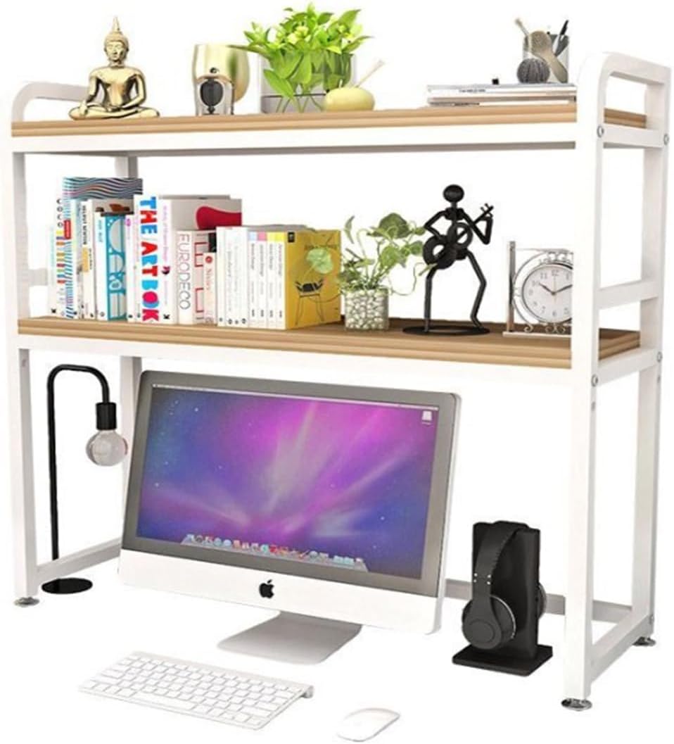 Amazon.com: uyoyous Computer Desktop Shelf 2-Tier Multipurpose Wood ...