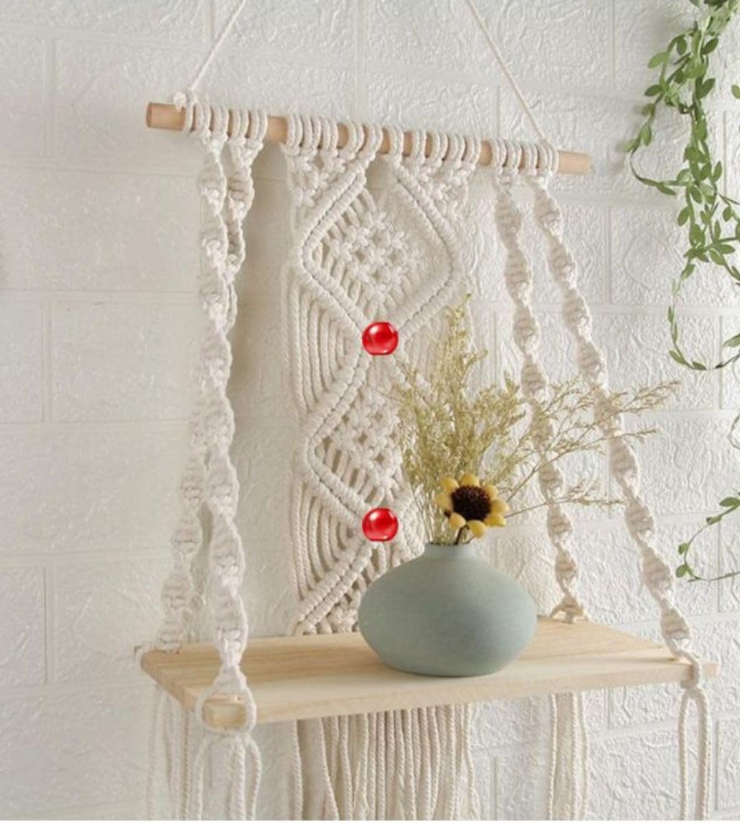 N.S. HAND EMBROIDERY Macrame Wall Hanging Shelf | Woven Rope Macrame ...