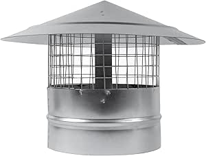 6" Inch Round Galvanized Steel Roof Cap with Mesh - Weather-Proof ...