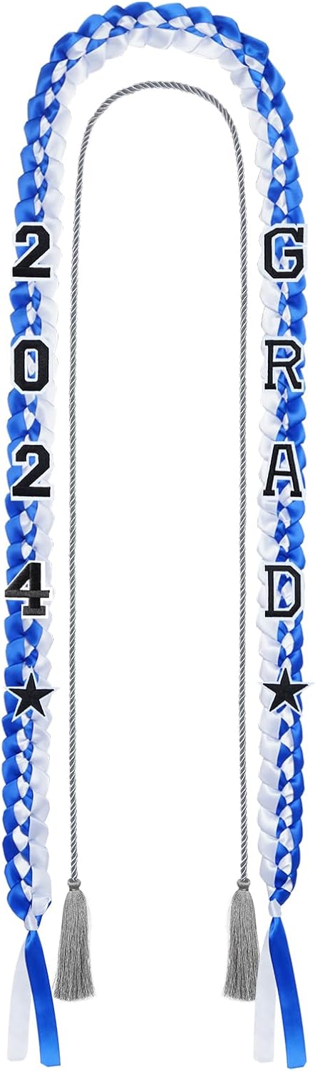 Amazon.com: 2024 Grad Graduation Ribbon Lei Braided Necklace Graduation ...