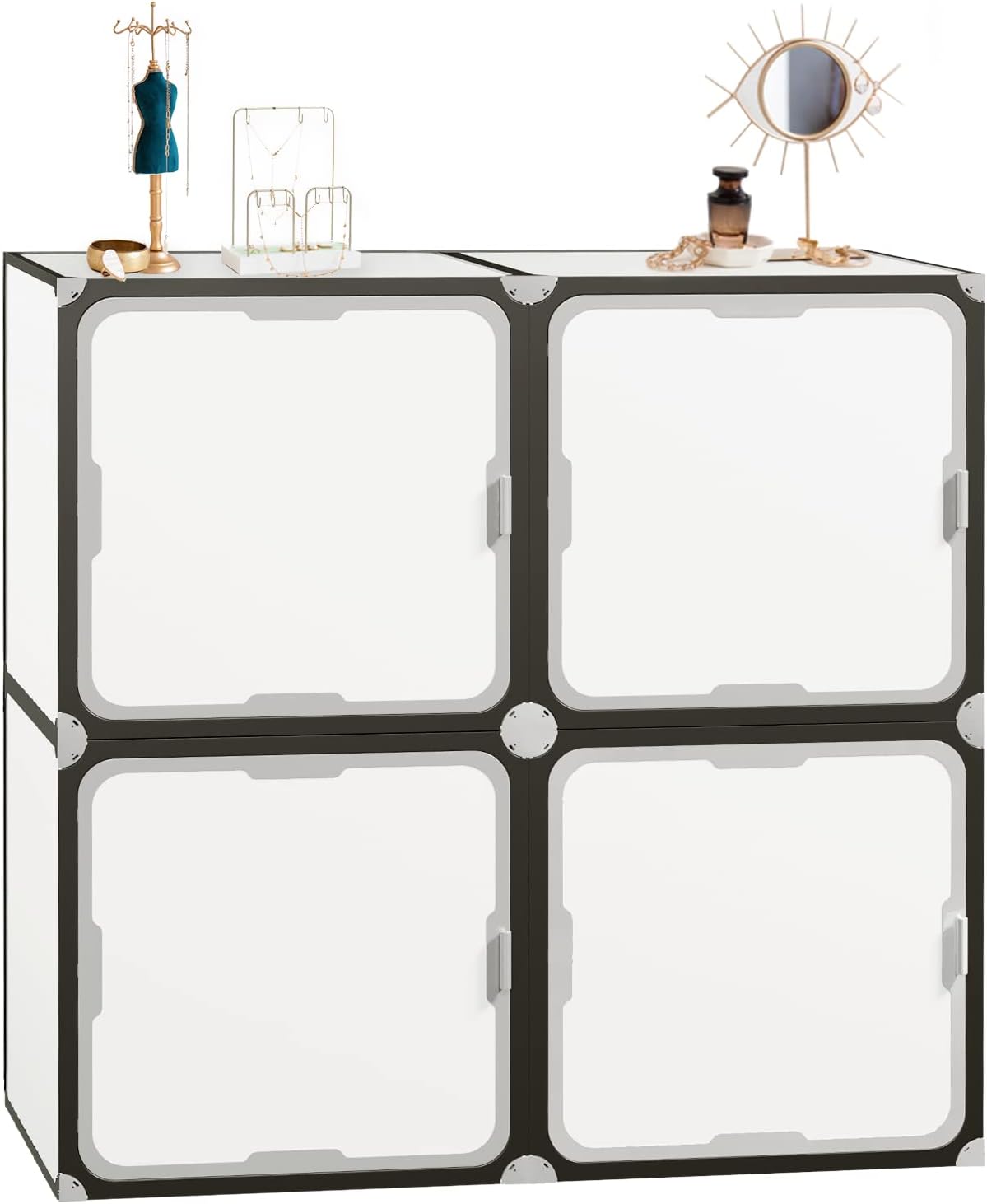 Amazon.com: GlasFlength Cube Storage Organzier with Doors 4-DIY Closet ...