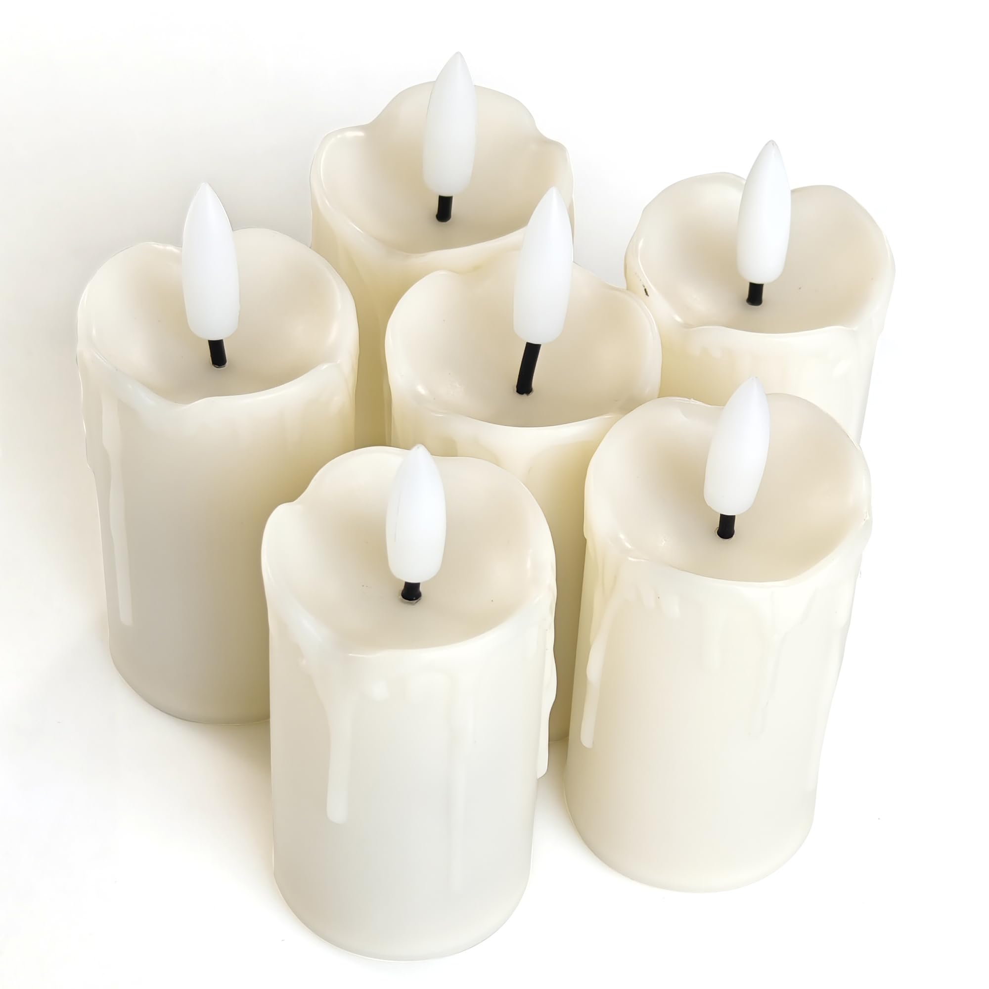 Amazon.com: 2WDECOR 6 Pack Battery Operated Flameless Drip Candles with ...