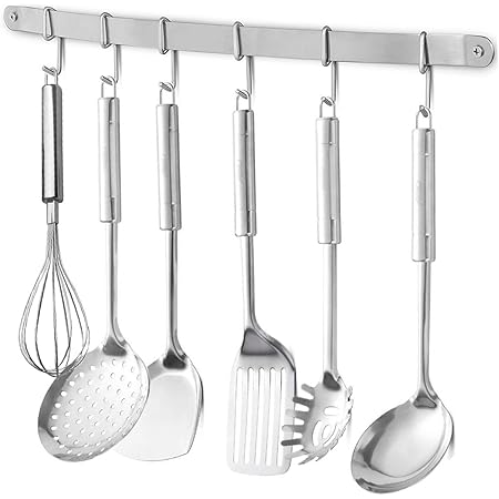 Amazon.com: eForwish 304 Stainless Steel Kitchen Utensil Racks with 7 ...