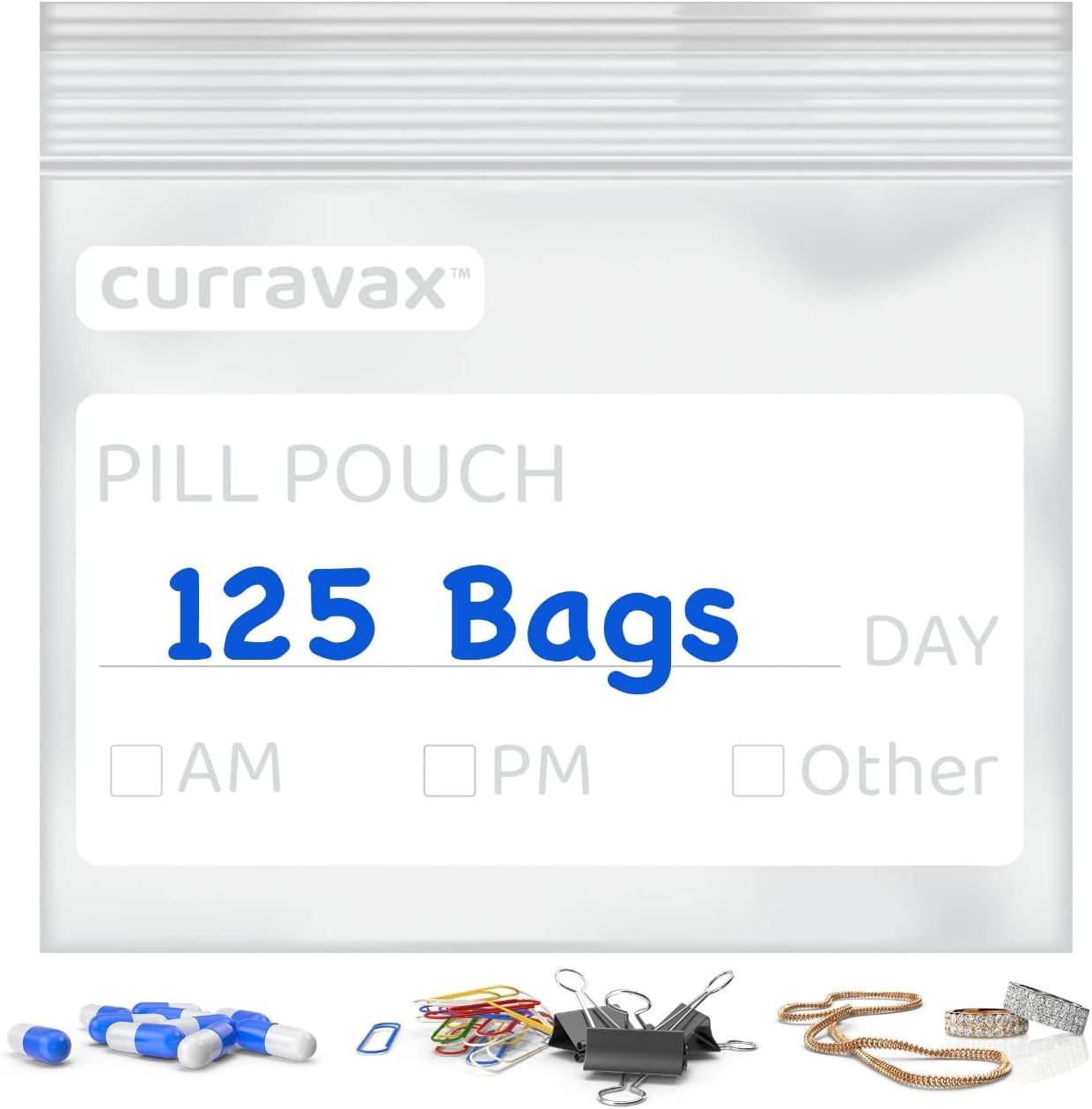 Amazon.com: CURRAVAX Pill Bags for Travel Pack of 125- BPA Free 3 x 2. ...