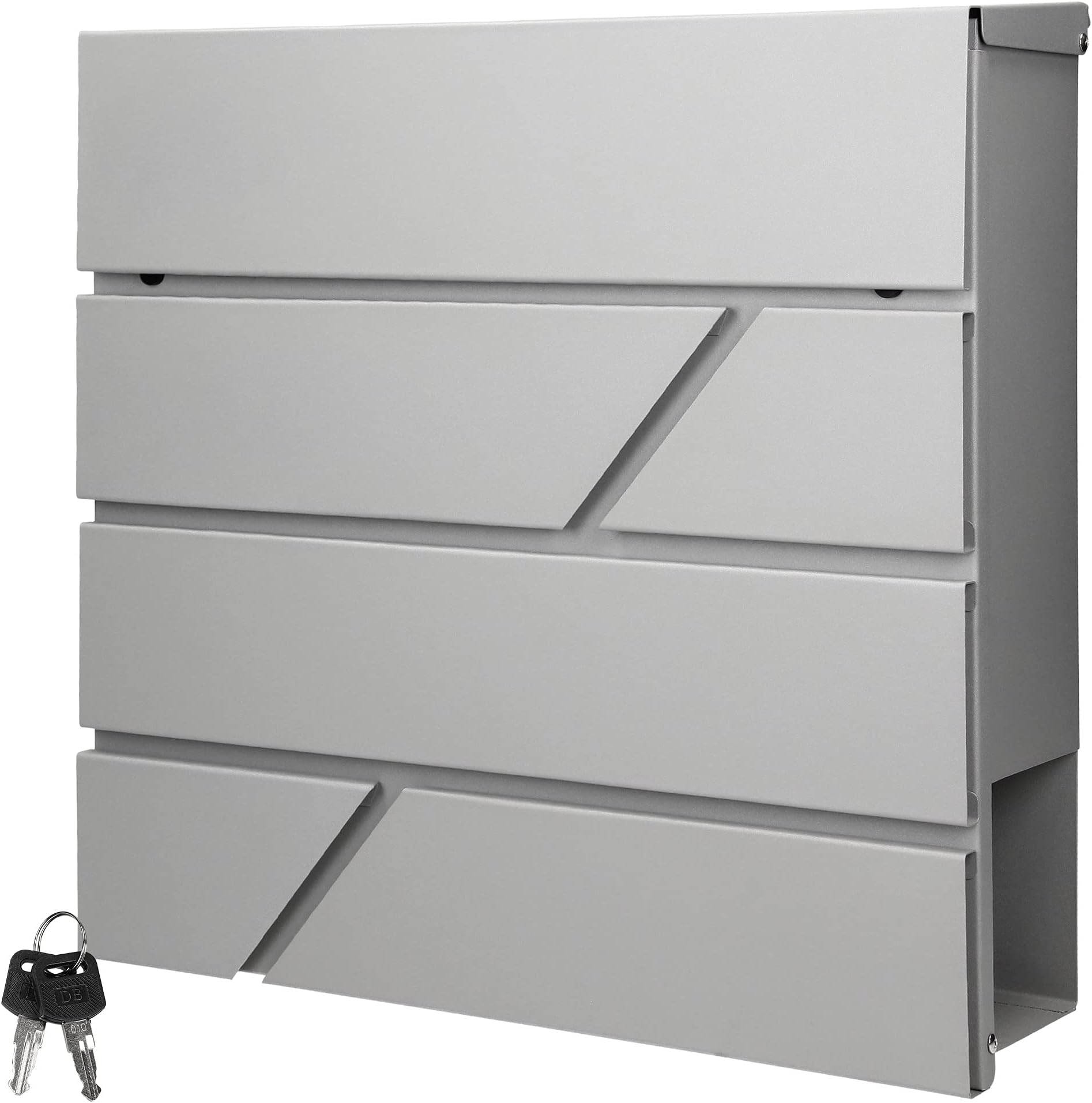 Wiltec Designer Briefkasten V23 Edelstahl 370 x 105 x 370 mm ...