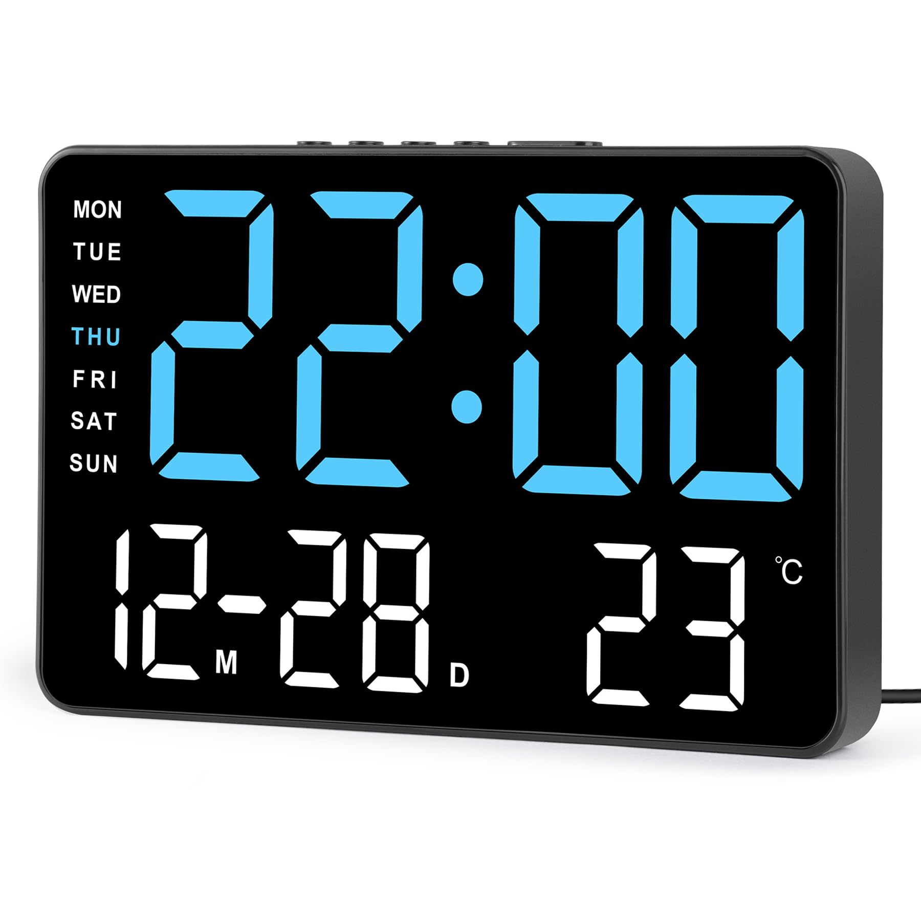 SZELAM Digital Clock,Alarm Clocks for Bedrooms,7.2"Large Display Alarm ...