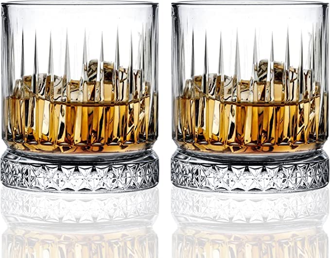 PrimeWorld Elegant Design Whisky Glass-350ml Set of 6 Pieces Crystal ...