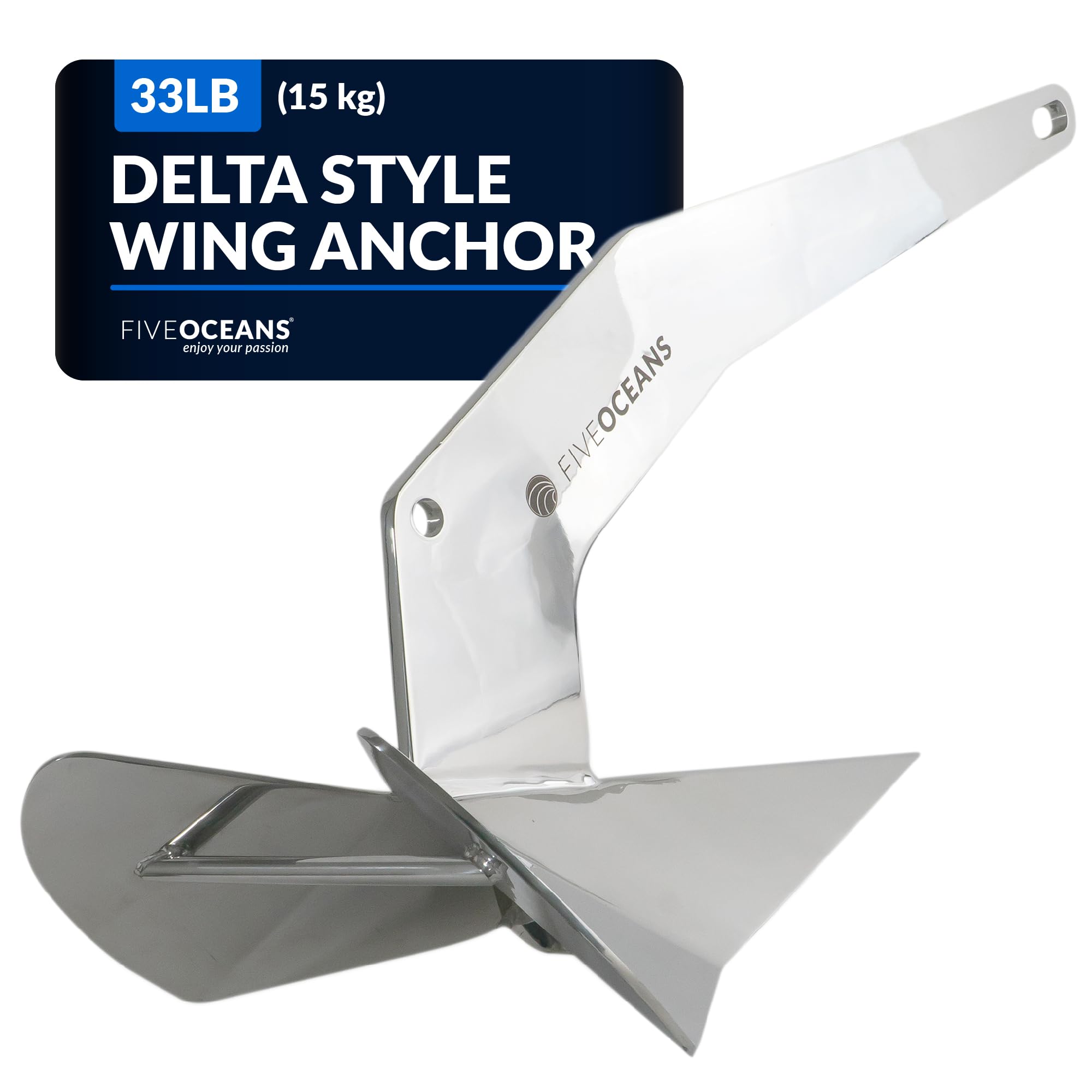 Snapklik.com : Five Oceans Delta Style Wing Boat Anchor, 33 Lb / 15 Kg ...