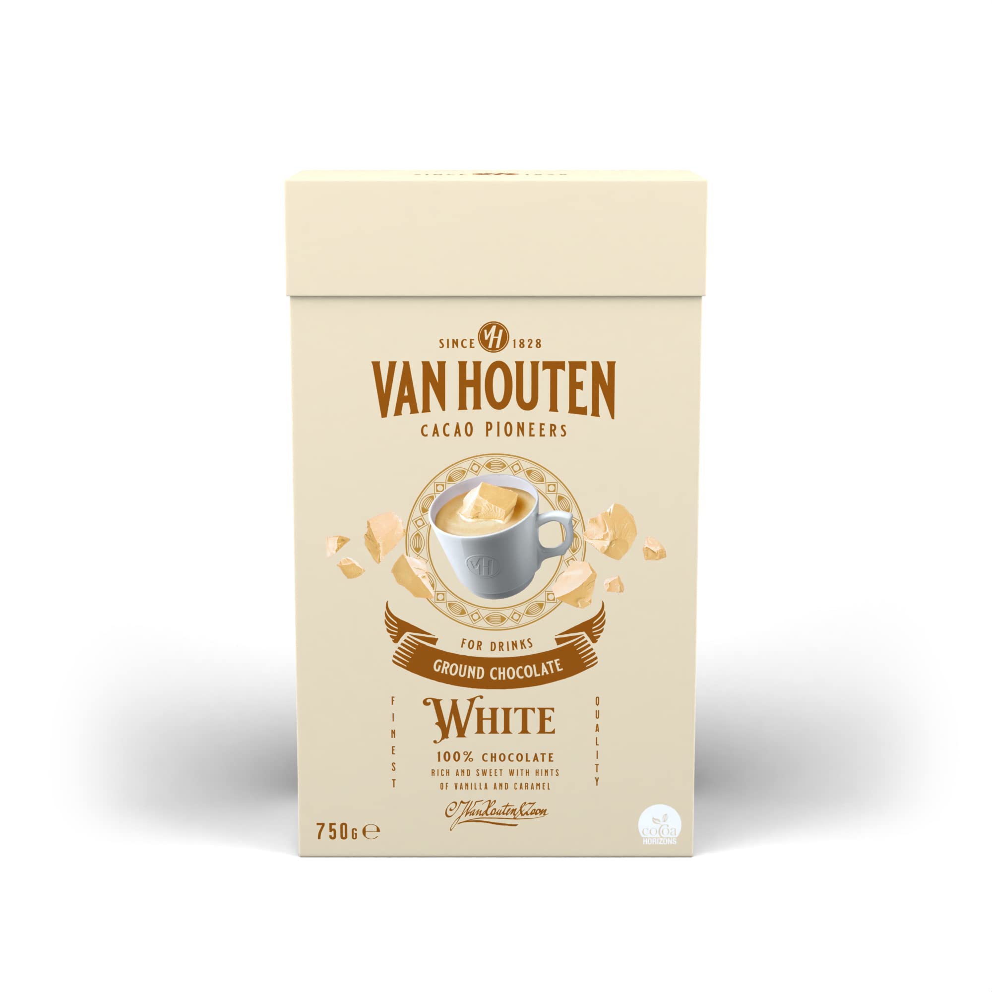 Van Houten GROUND WHITE Cocoa Chocolate Drink Powder 750 G - For Hot ...