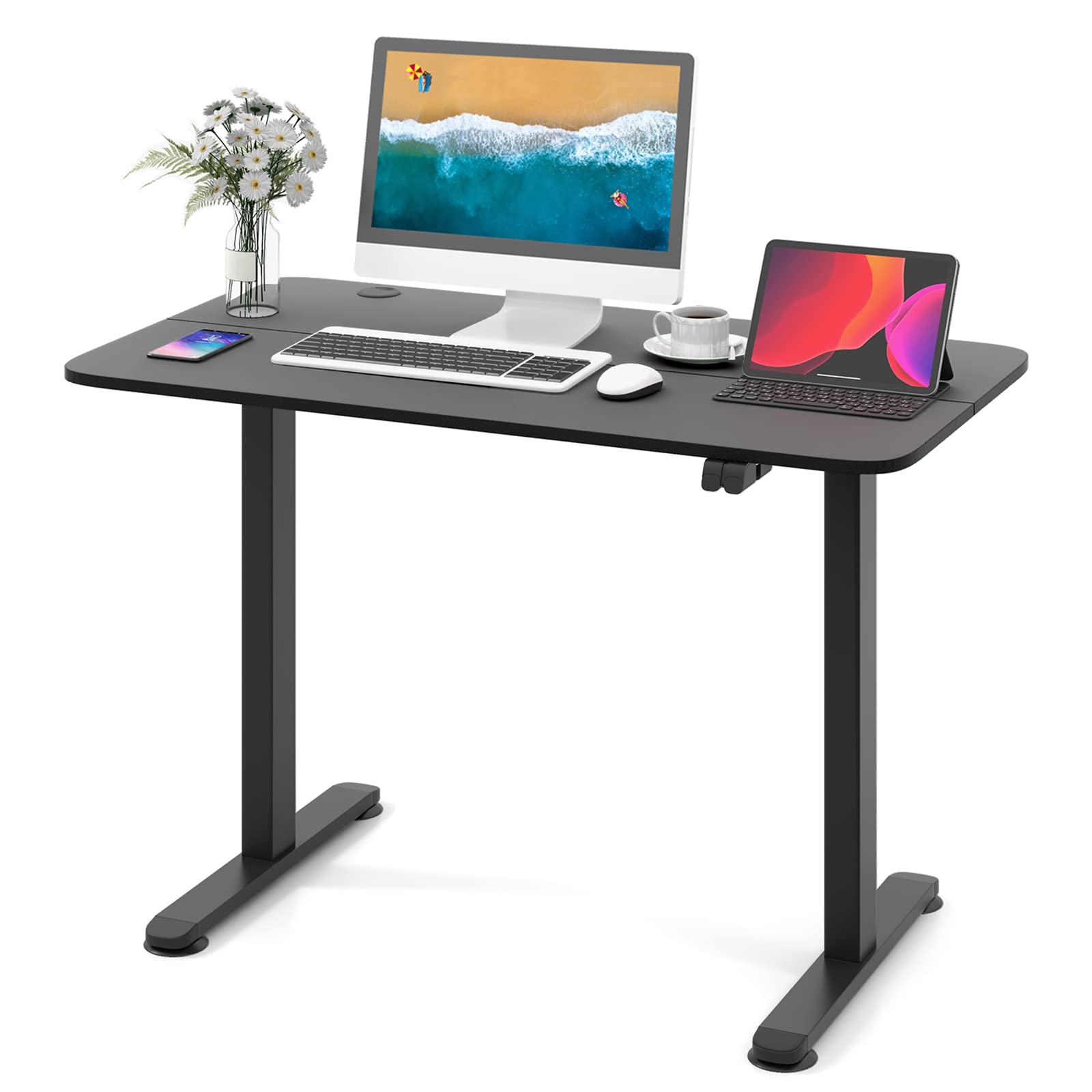 CASART Height Adjustable Electric Standing Desk, 110 x 60cm Ergonomic ...