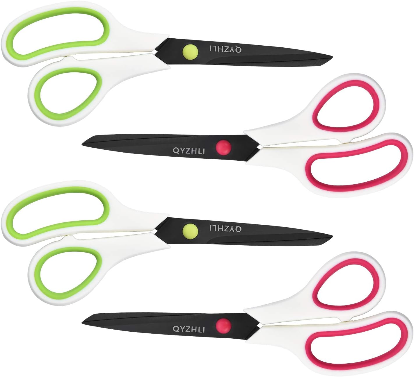 Amazon.com : 4 Pack Office Scissors- QYZHLI 8 Inch Stainless Steel ...