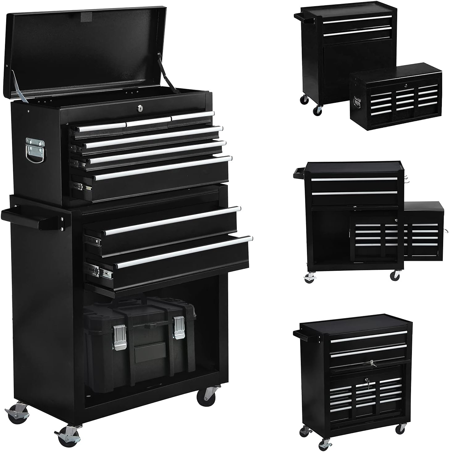 Amazon.com: High Capacity 8-Drawer Tool Chest Rolling Tool Box with 4 ...