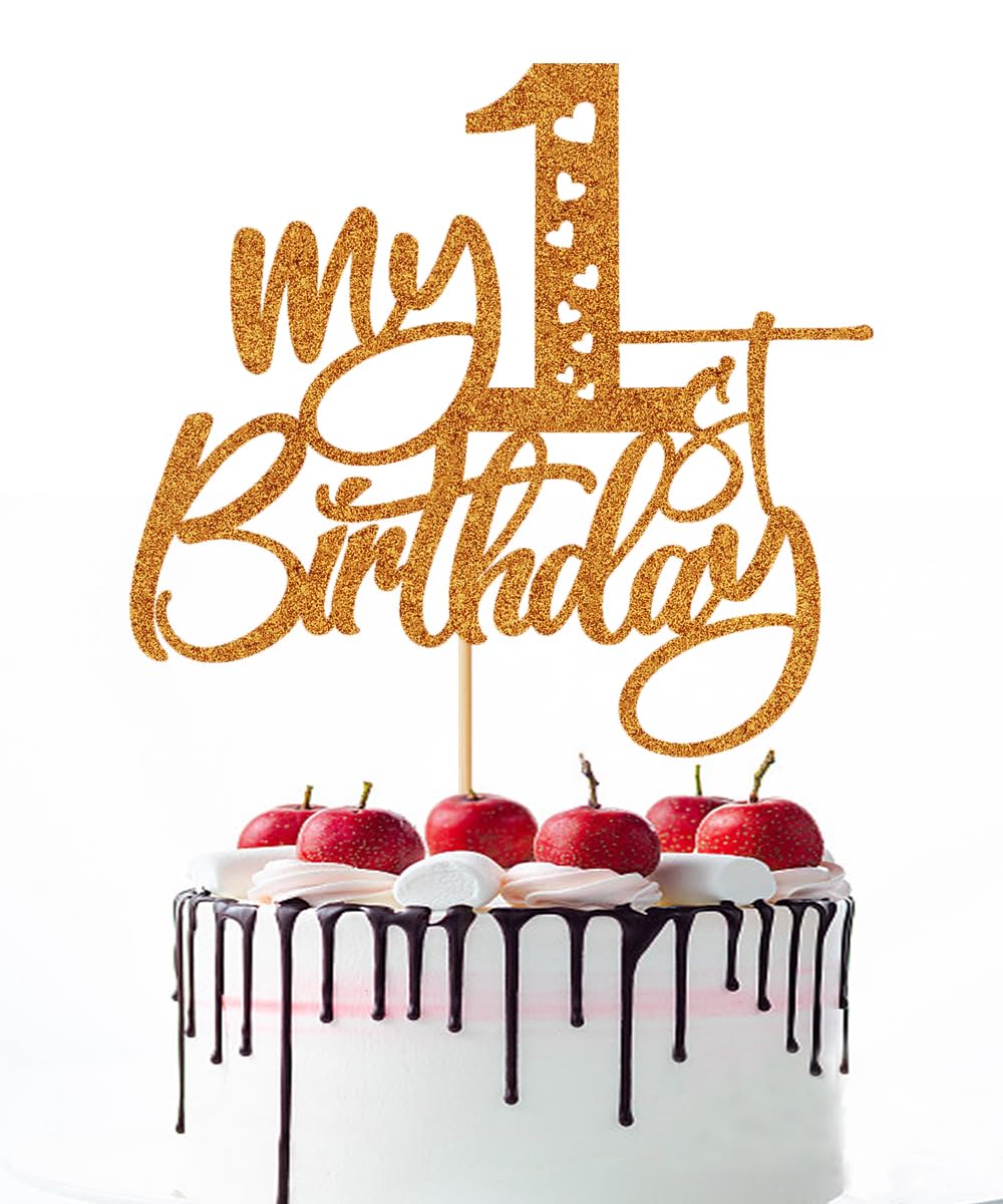 Snapklik.com : Naicaek My 1st Birthday Cake Topper,Glitter First ...