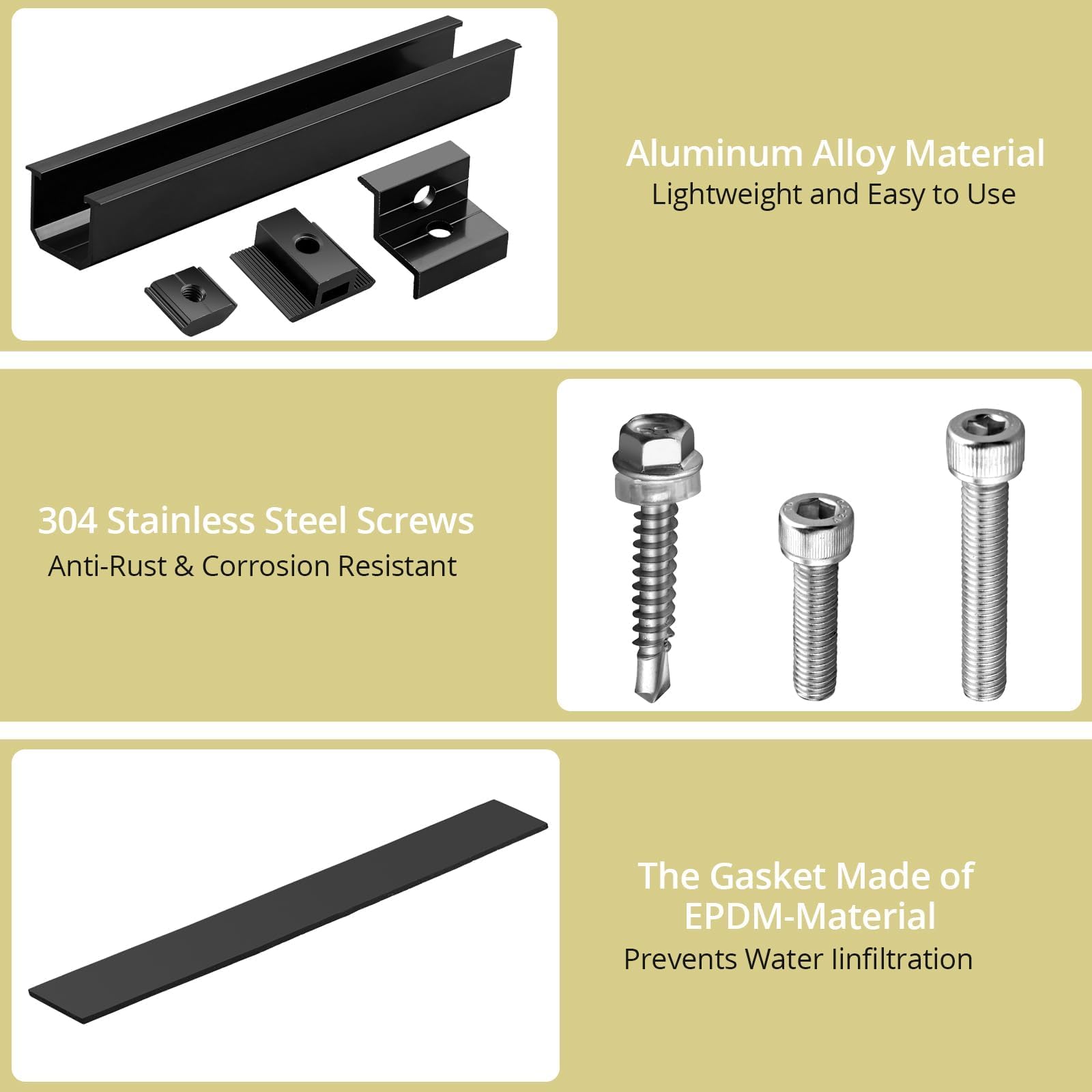 Snapklik.com : 6Pcs Solar Panel Mounting Brackets, Aluminium 7.87 ...