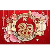 Amazon.com : Leowefowa Happy Chinese New Year 2025 Backdrop 7x5ft Lunar ...