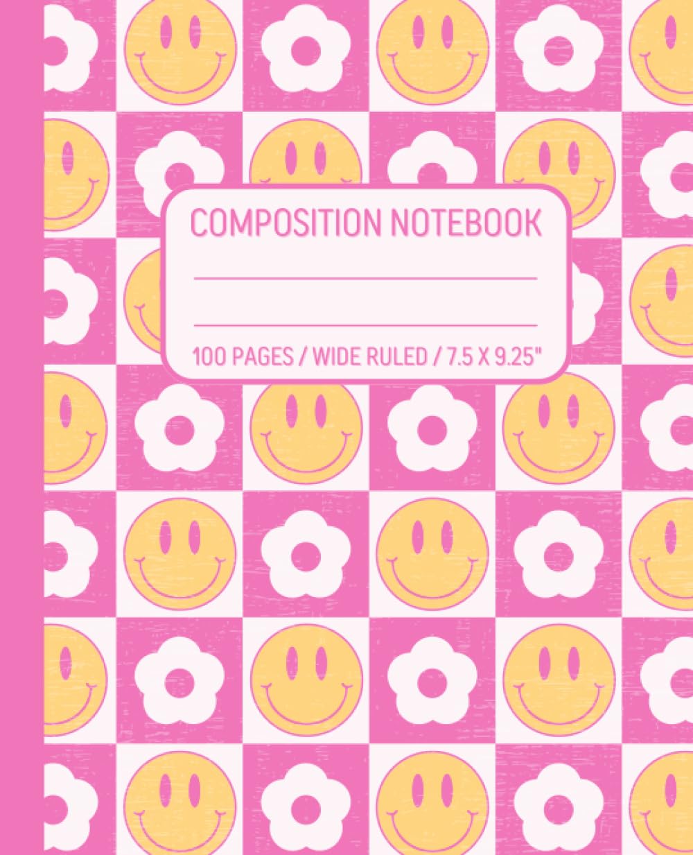 Amazon.com: Composition Notebook Wide Ruled: Cute Pink Checkered ...