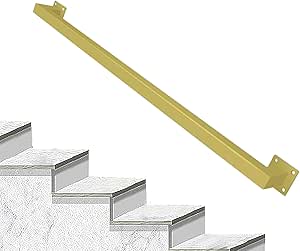 Amazon.co.jp: Stair Railing, Gold Metal Galvanized Iron Square Pipe ...