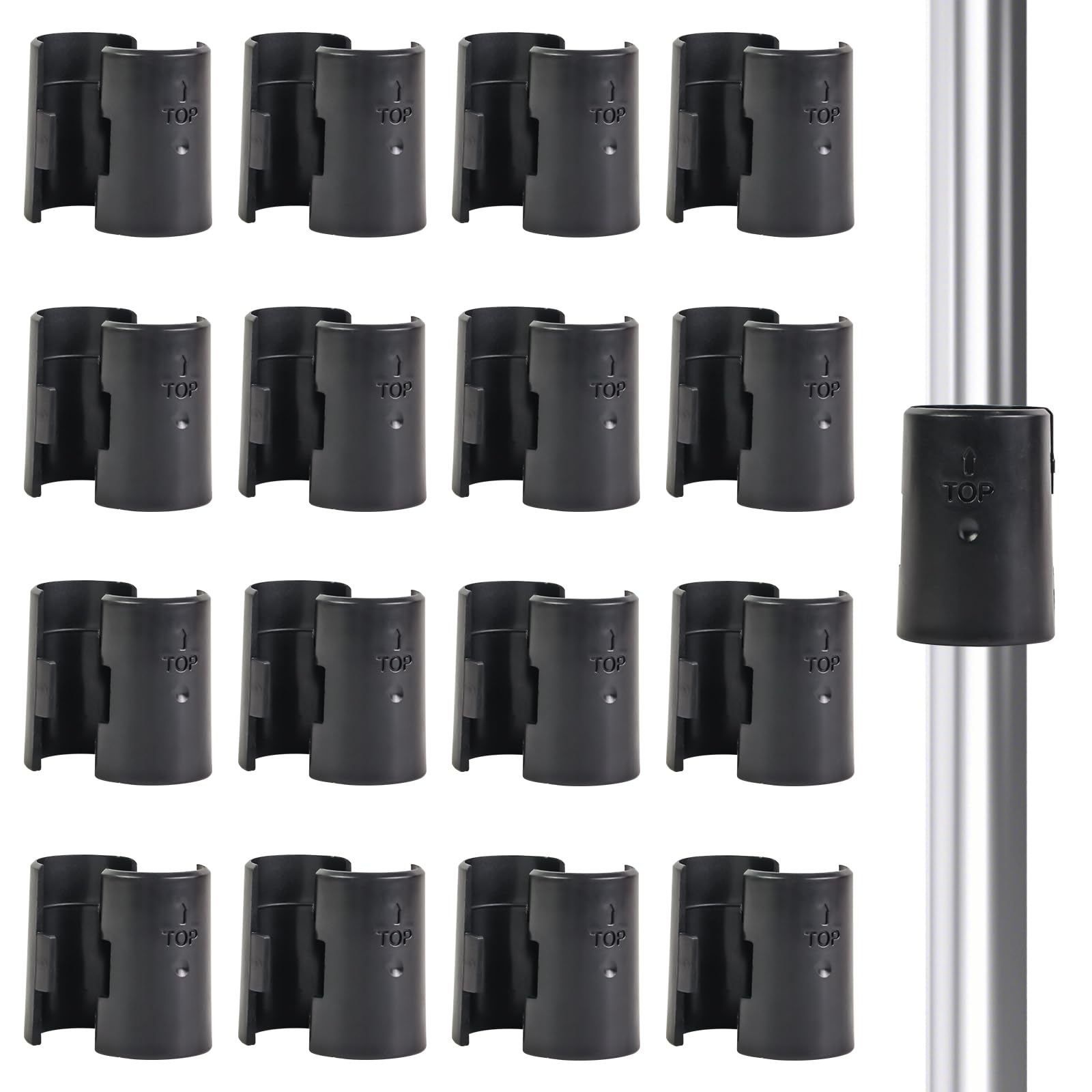 Snapklik.com : 48 Pack Wire Shelving Shelf Lock Clips,1inch Black Round ...