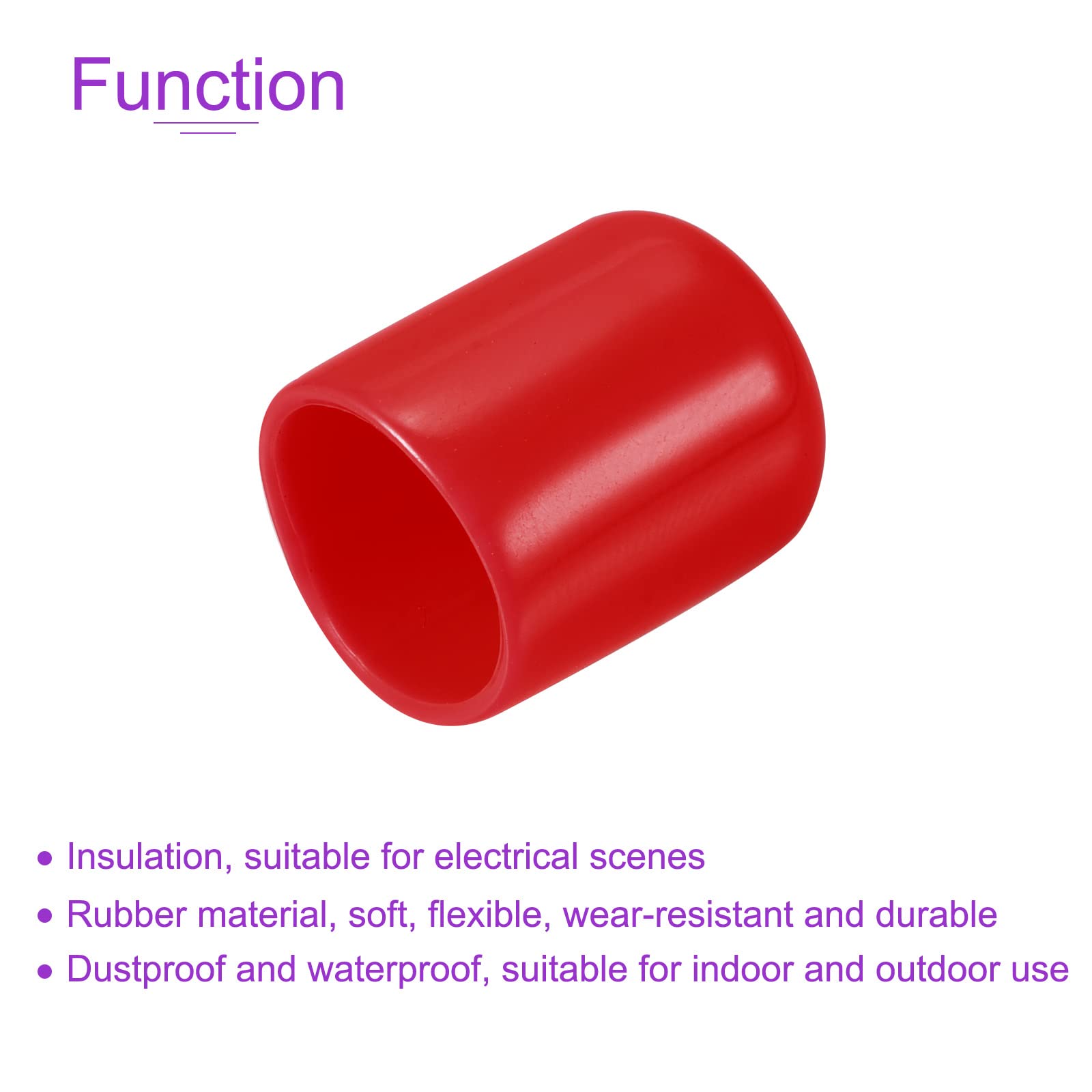 Snapklik.com : 50 Pack 1/2" ID Red Screw Thread Protectors Rubber End ...